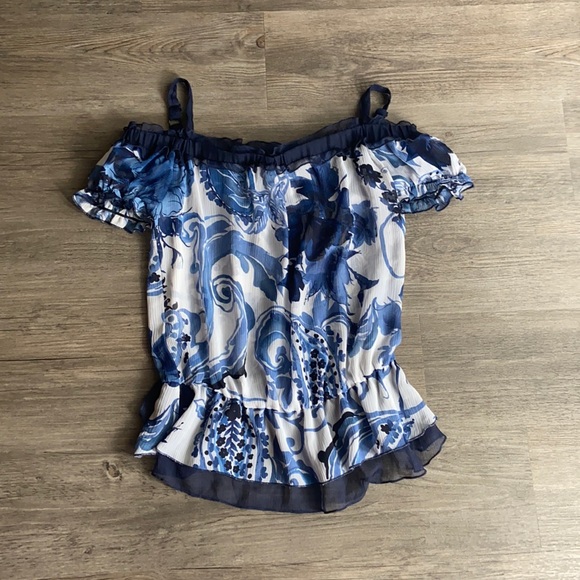 Papaya | Tops | Shades Of Blue Off The Shoulder Top | Poshmark
